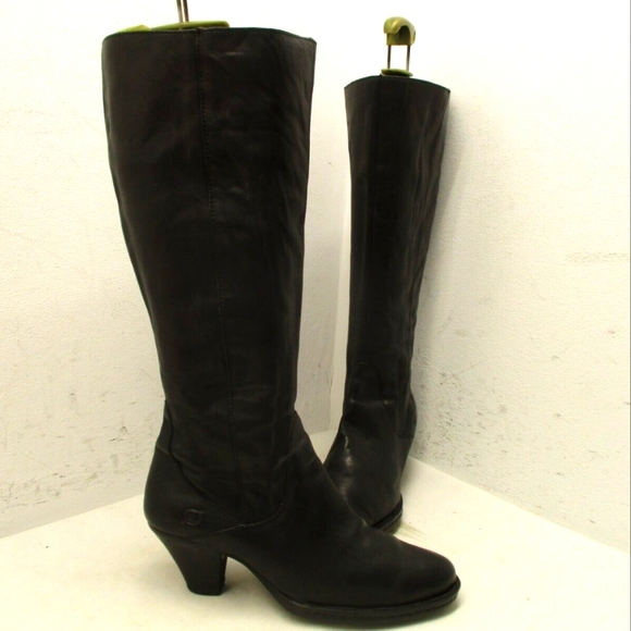 Born | Shoes | Born Black Leather Zip Knee High Boots Womens Size 839 ...